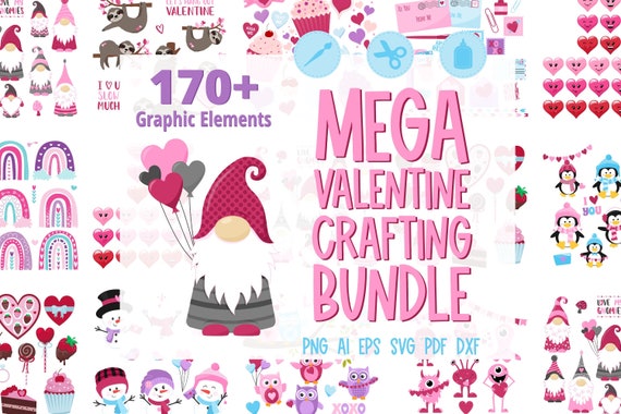 HuckleberryHearts | Mega Valentine Crafting Bundle, Valentine Clipart ...
