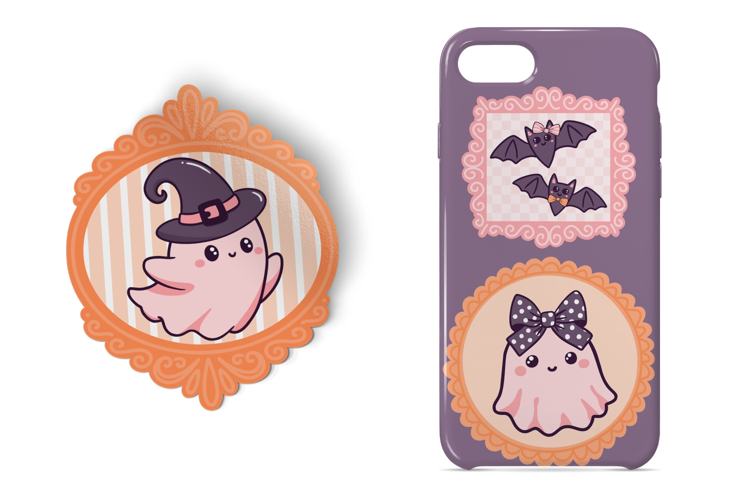 HuckleberryHearts | Halloween Frames Clipart | Cute Pink Ghost Frames ...